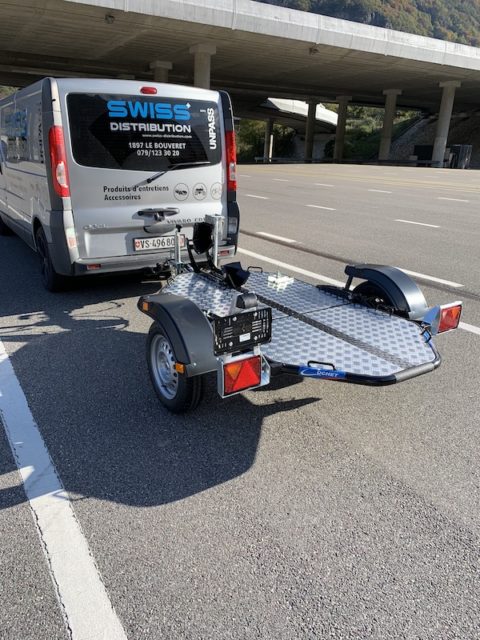 Remorque transport moto Cochet UNO - abaissante & pliable - Swiss ...
